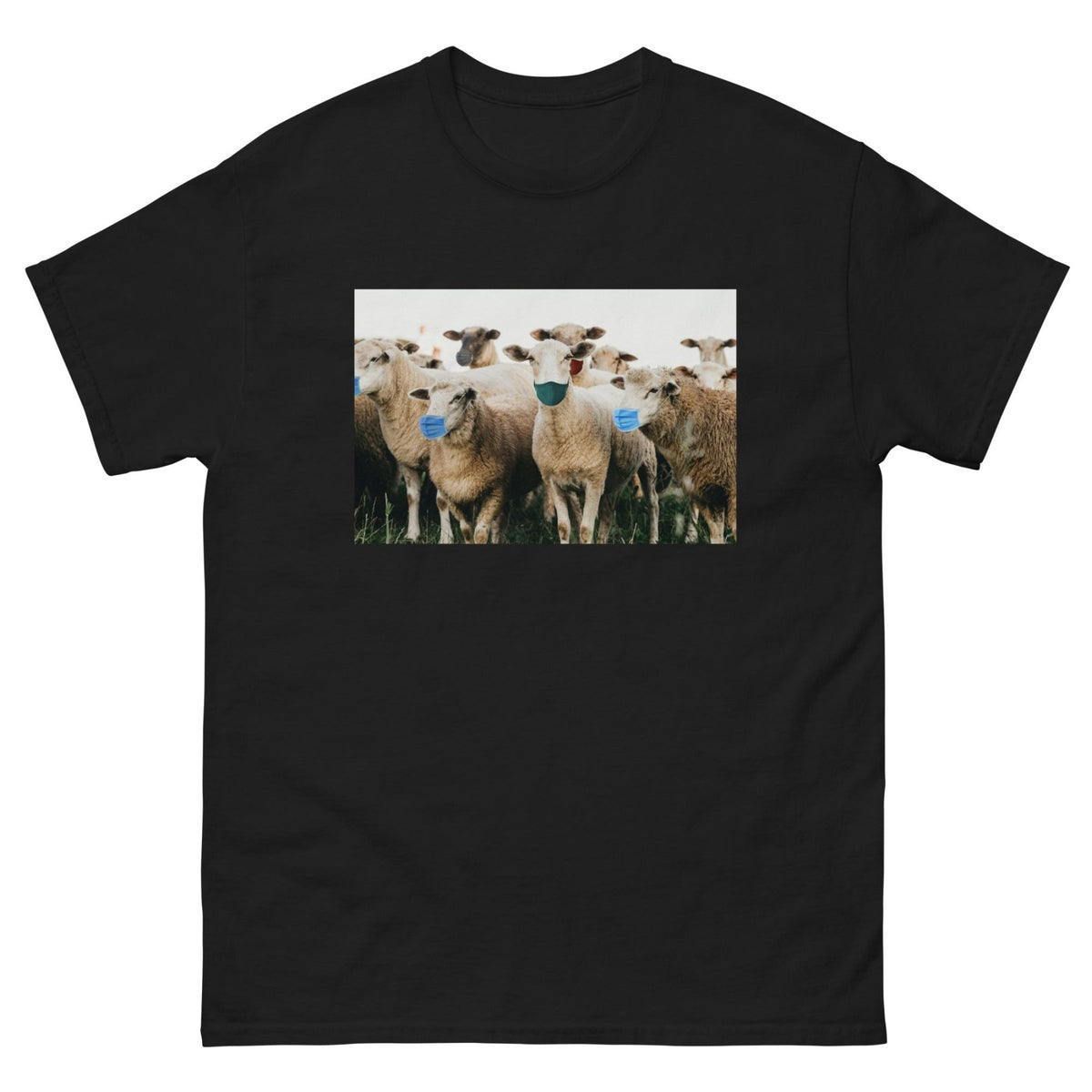 Sheep Wearing Face Masks Heavy Cotton Shirt – Libertarian Country