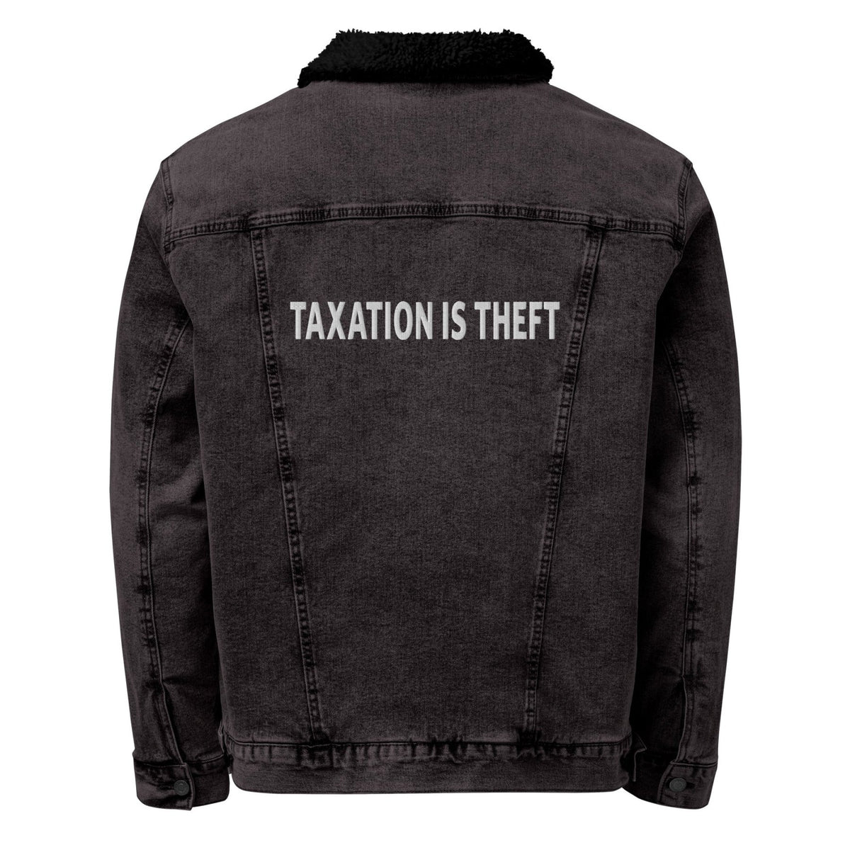 Taxation is Theft Sherpa Denim Jacket | LC Signature – Libertarian Country